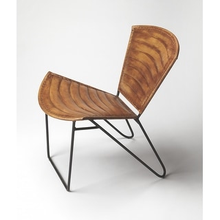 Modern Clamshell Leather Accent Chair - 23" W x 28" H x 20" D - Bed ...