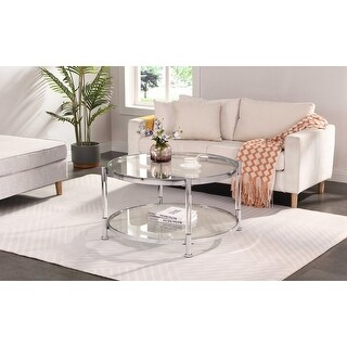 Modern Tempered Glass 2-tier Round Coffee Table - Bed Bath & Beyond ...