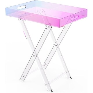 Acrylic Iridescent Coffee Table Folding Tray End Table Accent Desk ...