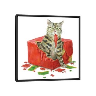 iCanvas "Christmas Tabby Cat" by Alexey Dmitrievich Shmyrov Framed ...
