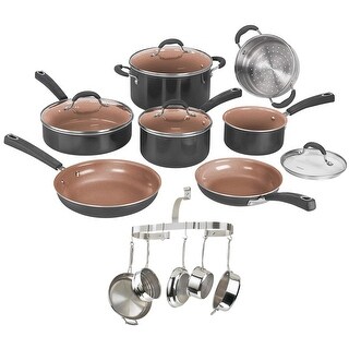 Cuisinart 11pc Ceramica XT Non-Stick Cookware Set with Cookware Rack ...