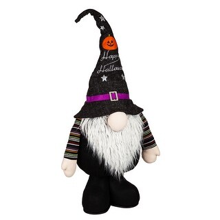 LED Color Changing Plush Halloween Gnome with Witch Hat Decor - Bed ...