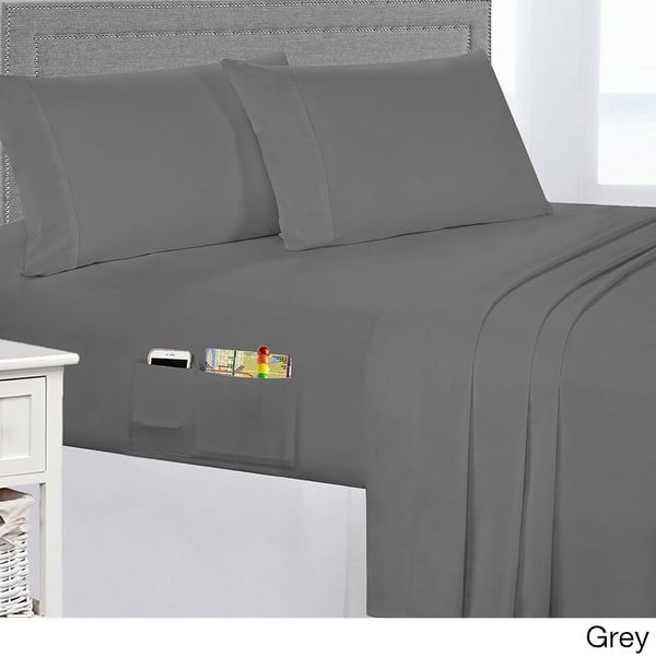 Home Essential Soft Microfiber Smart Sheet Storage Pocket Bedding Sheet ...
