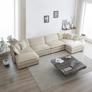 Artsy & Comfort U Shaped Couch with Reversible Chaise, Modular Large U ...