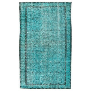 ECARPETGALLERY Hand-knotted Color Transition Turquoise Wool Rug - 5'2 x ...