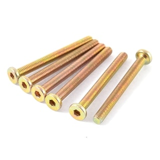 M6 x 60mm Male Thread Hex Socket Head Cap Screw Bolt Bronze Tone 6 Pcs ...