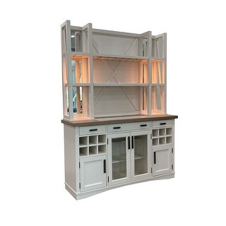 Fairview Home 66 In. Buffet and Hutch with Quartz Insert - 66W x 19D x ...