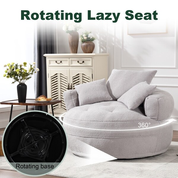 Circular wide living room fabric sofa balcony swivel sofa chair On Sale Bed Bath Beyond 39780302