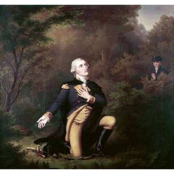 George Washington In Prayer At Valley Forge Poster Print By Paul Weber ...