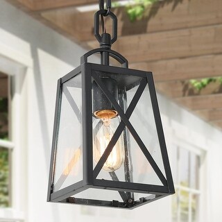 Miyuk 1-Light Matte Black and Seeded Glass Modern/Contemporary Square ...