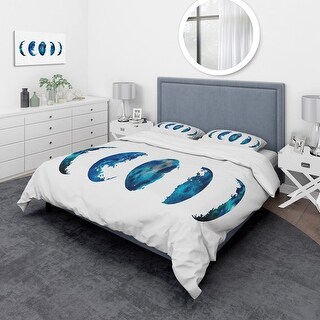 Designart 'Blue Moon Phases' Bohemian & Eclectic Duvet Cover Set - Bed ...