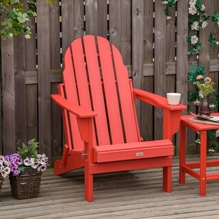 Outdoor Adirondack Chair with Removable Footrest, Wide Armrests for ...