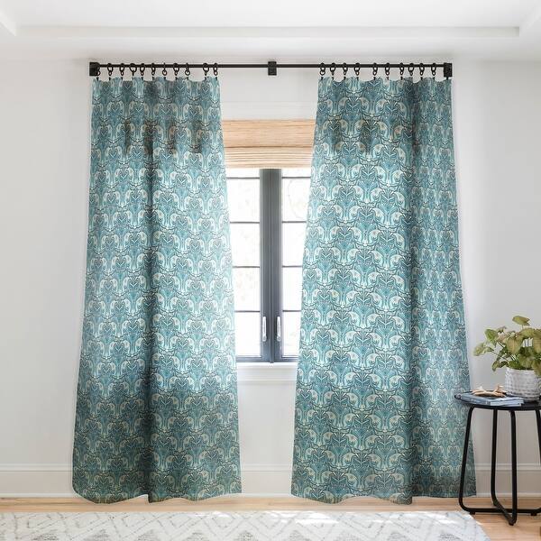 1-piece Sheer Mirror Image In Blue Made-to-Order Curtain Panel - Bed ...