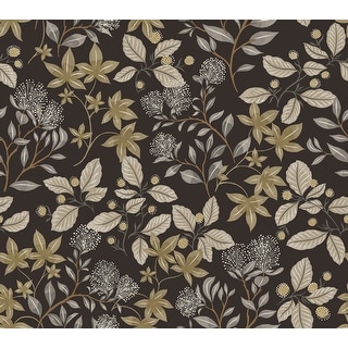 A-Street Prints Mildred Black Botanical Trail Wallpaper - Bed Bath ...