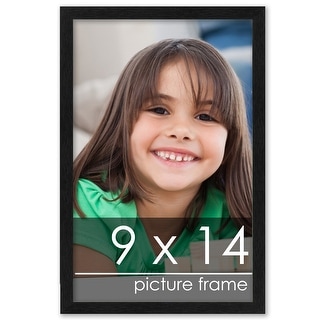 9x14 Traditional Black Complete Wood Picture Frame with UV Acrylic ...