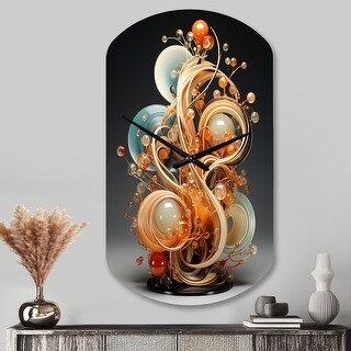 Designart - Gold Wire Sculpture - Abstract Spirals Large Wall Clocks ...