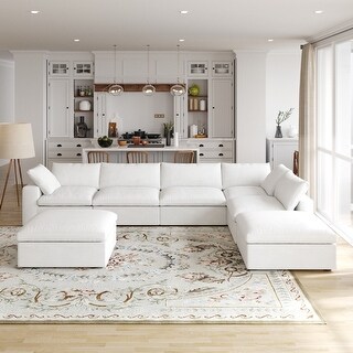 160.6" Convertible Modular Sectional Sofa Couch, Modern U Shape ...