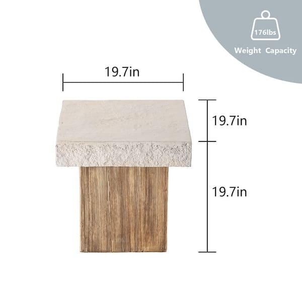 OSIEST 19.7'' Outdoor Concrete Patio Coffee Table - Bed Bath & Beyond ...
