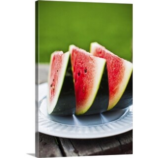 "Three slices of red fleshed watermelon" Canvas Wall Art - Bed Bath ...