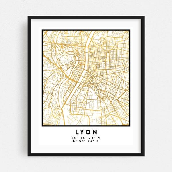 Lyon France Lyon Street Map Maps Minimal Urban Art Print/Poster - Bed ...