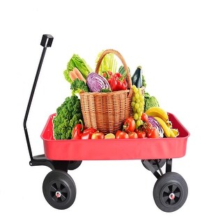 Steel Garden Cart Solid Wheels Reuniong Railing All Terrain Cargo Wagon ...