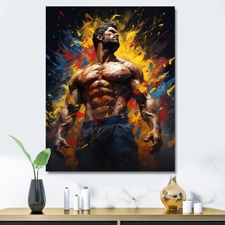 Designart "Bodybuilding Muscle Symphony IV" Aerobic & Bodybuilding Wall ...