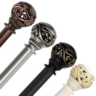 InStyleDesign Leah 1 inch Diameter Adjustable Curtain Rod - Bed Bath ...