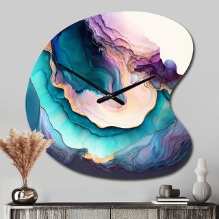 Designart - Blue Purple Abstract Geode I - Abstract Marble Large Wall ...
