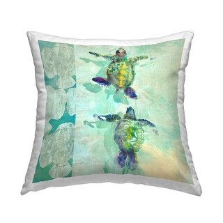 Stupell Aquatic Swimming Baby Turtles Printed Throw Pillow Design by ...