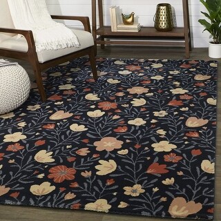 Violet Floral Area Rug - Bed Bath & Beyond - 36036472