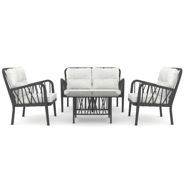 Gala 4 Pc Seating Set w/cushion-Anthracite - Bed Bath & Beyond - 37590823