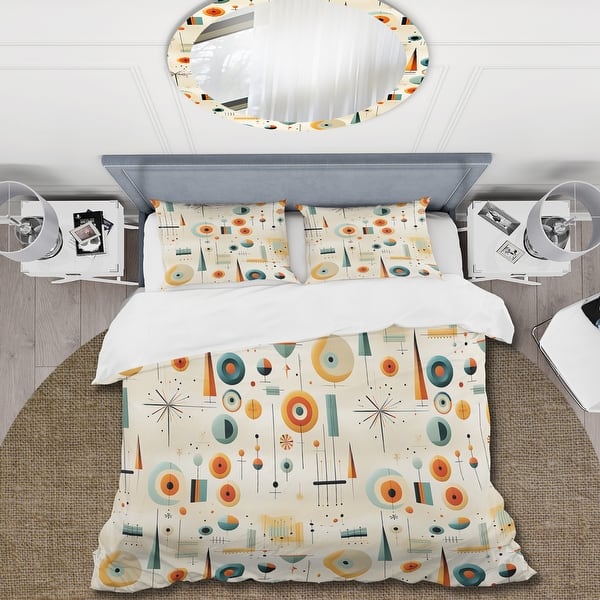 Designart "Midcentury Geometric Resurgence" Orange Mid-Century ...