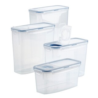 LocknLock Pantry Rectangular Storage Container Set, 4-Piece, Clear ...