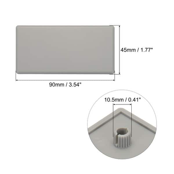 20Pcs Standard Plastic Rectangle Aluminum Extrusion End Cap Grey - Bed ...