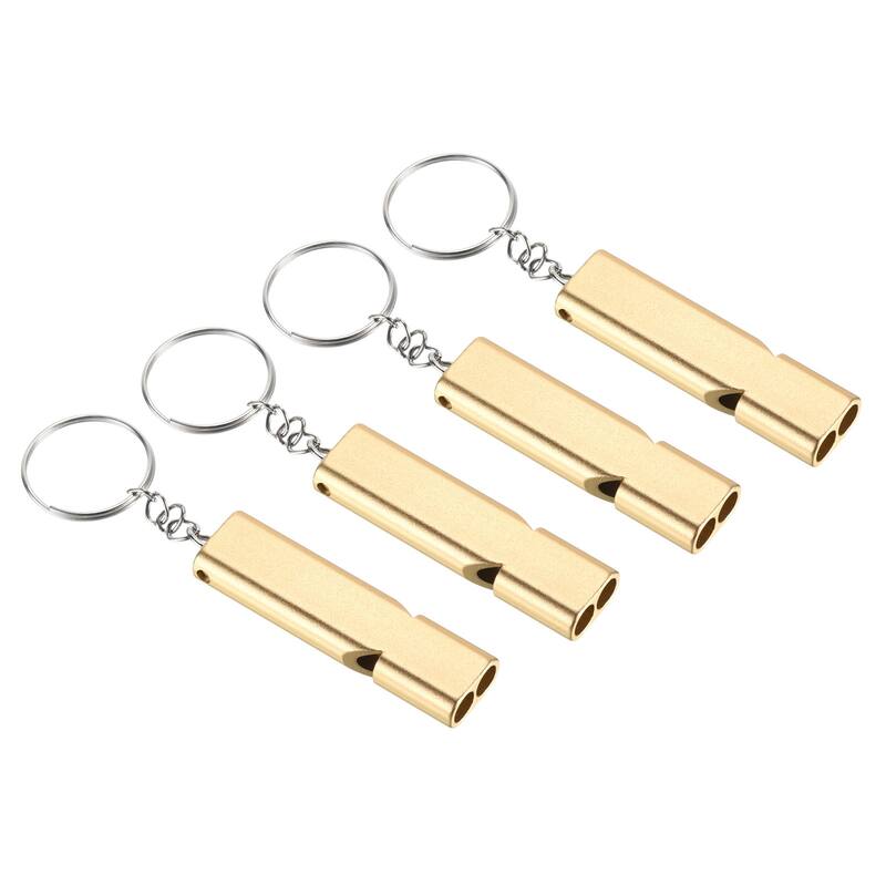 4Pcs Emergency Survival Whistle, Double Tubes Whistles Super Loud, Gold ...