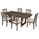 Roomfitters 7-Piece Farmhouse Extendable Dining Table Set, 18" Leaf, 6 ...