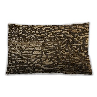 Ahgly Company Patterned Indoor-Outdoor Bronze Brown Lumbar Throw Pillow ...