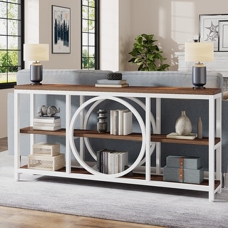 70.9 Inches Extra Long Sofa Tables, Wood Console Table with 3 Tiers ...