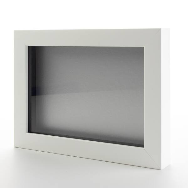 White 16x30 Wood Shadow Box with Silver Acid-Free Backing - With 11/16 ...