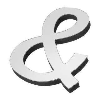 3D Acrylic Alphabet Mirror Wall Stickers Symbol & Self-Adhesive Silver ...