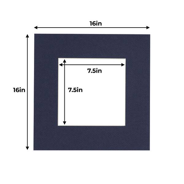 16x16 Mat for 8x8 Photo - Navy Matboard for Frames Measuring 16 x 16 ...