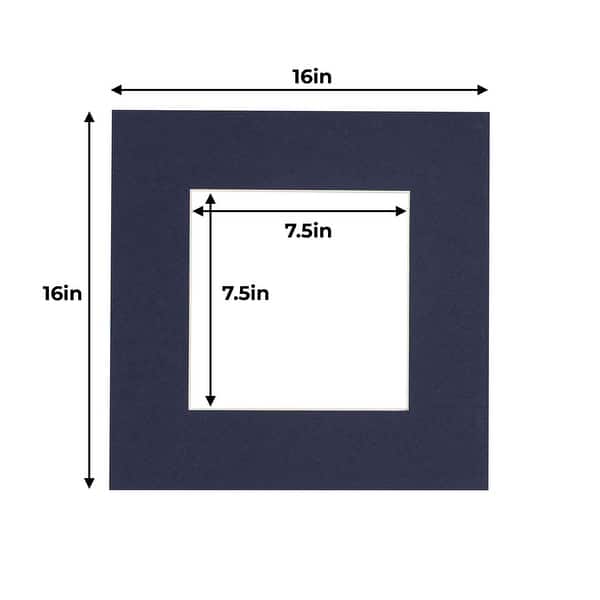 8x8 Mat for 16x16 Frame - Precut Mat Board Acid-Free Navy 8x8 Photo ...