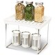 Small Stacking Shelf, Organizer for Cabinet or Counter Storage, White ...