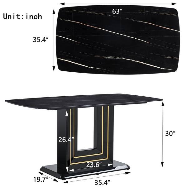 Rectangular Marble Dining Table - Bed Bath & Beyond - 39698811