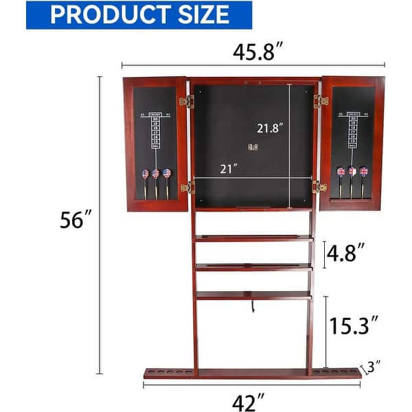 GSE™ 10-Cue Wall Mounting Billiard Cue Rack & Dart Board Cabinet ...