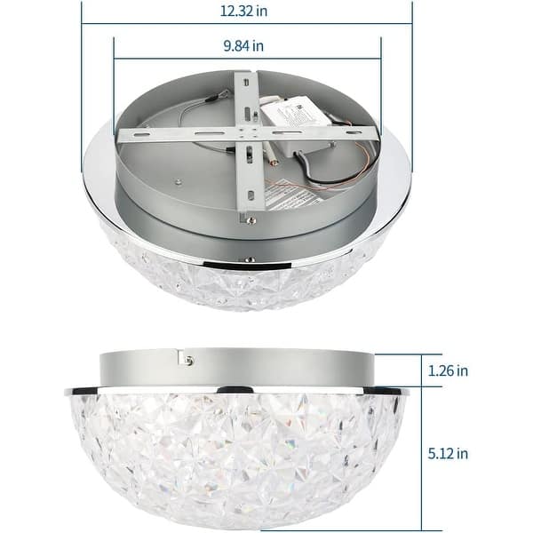 Modern LED ceiling light fixture crystal flush mount light fixture bowl ...