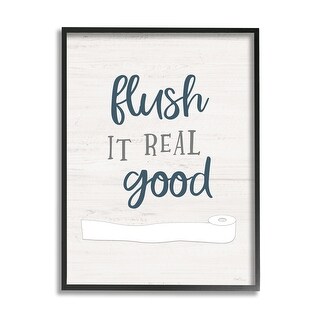 Stupell Flush It Real Good Bathroom Toilet Paper Humor Framed Wall Art ...