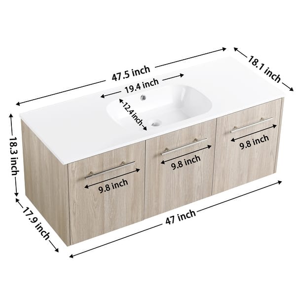 48 Inch Wall Mounted Bathroom Vanity - Bed Bath & Beyond - 37495643