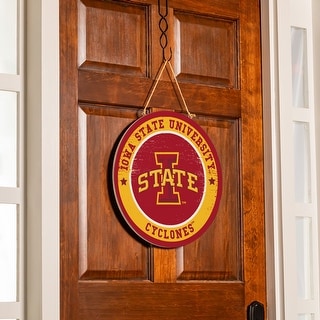 Iowa State University Wooden Door Decor Wall Sign - Multi-Color - Bed ...
