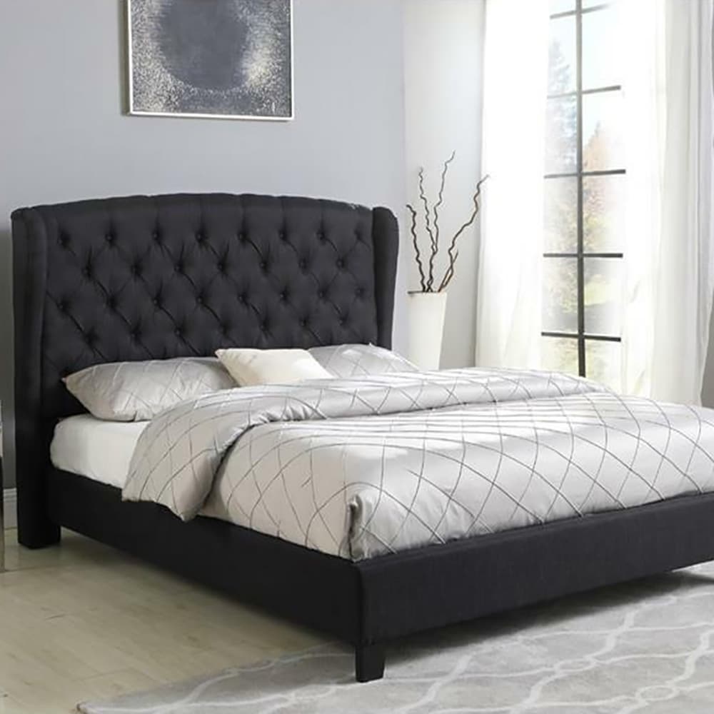 King Solid Wood Panel Bed in Walnut - Bed Bath & Beyond - 39189021